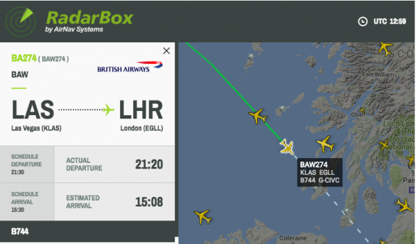 BREAKING British Airways #BA274 from las Vegas to London Heathrow has ...