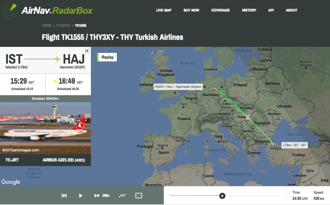Turkish Airlines #TK1555 flew into helium balloons on departure from ...