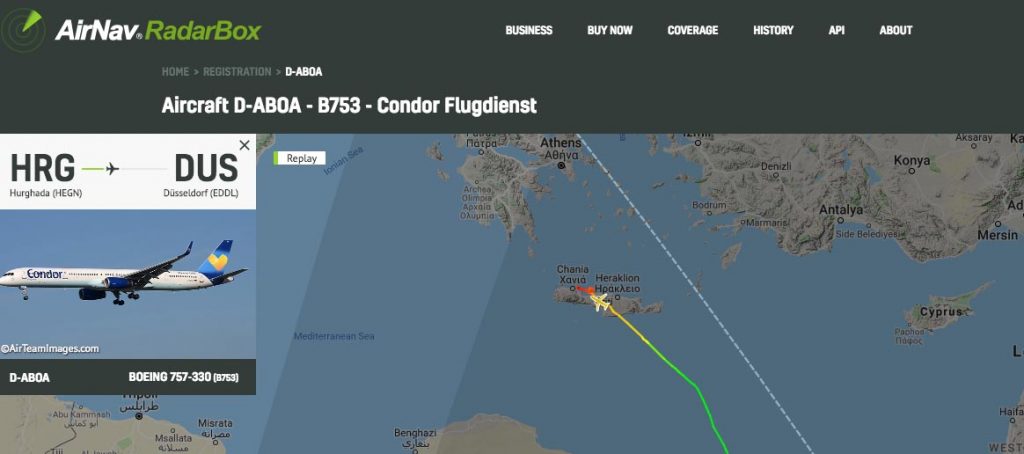 ALERT Condor flight #DE69 to Dusseldorf diverted to Chania escorted by ...
