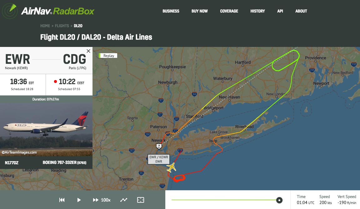 ALERT Delta #DL20 from Newark to Paris blew multiple tires in an ...