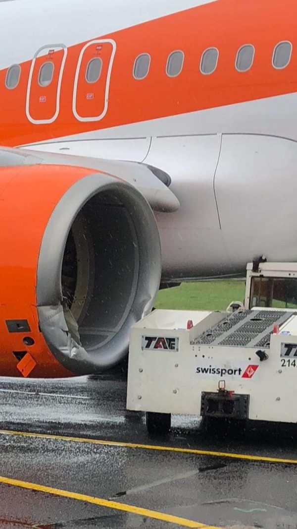 INCIDENT easyJet A320 right engine suffered damage during pushback at ...