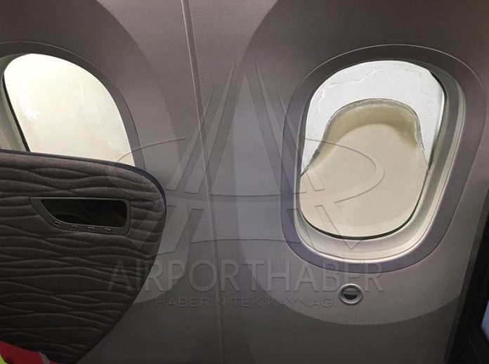 A window of a brand new Turkish Airlines Boeing 787-9 has melted during ...