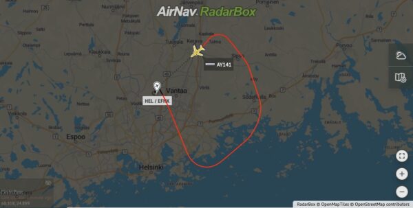 ALERT Finnair #AY141 A350-900 immediately returned to Helsinki for an ...