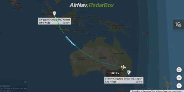 British Airways #BA15 touched down at Sydney almost two years after ...
