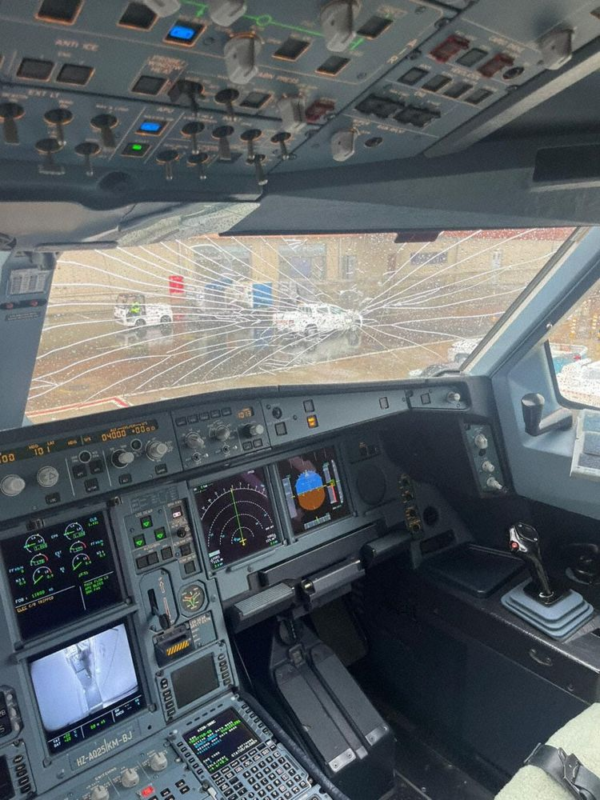 INCIDENT A Saudi Arabian Airlines A330 has been damaged by hail in Jeddah